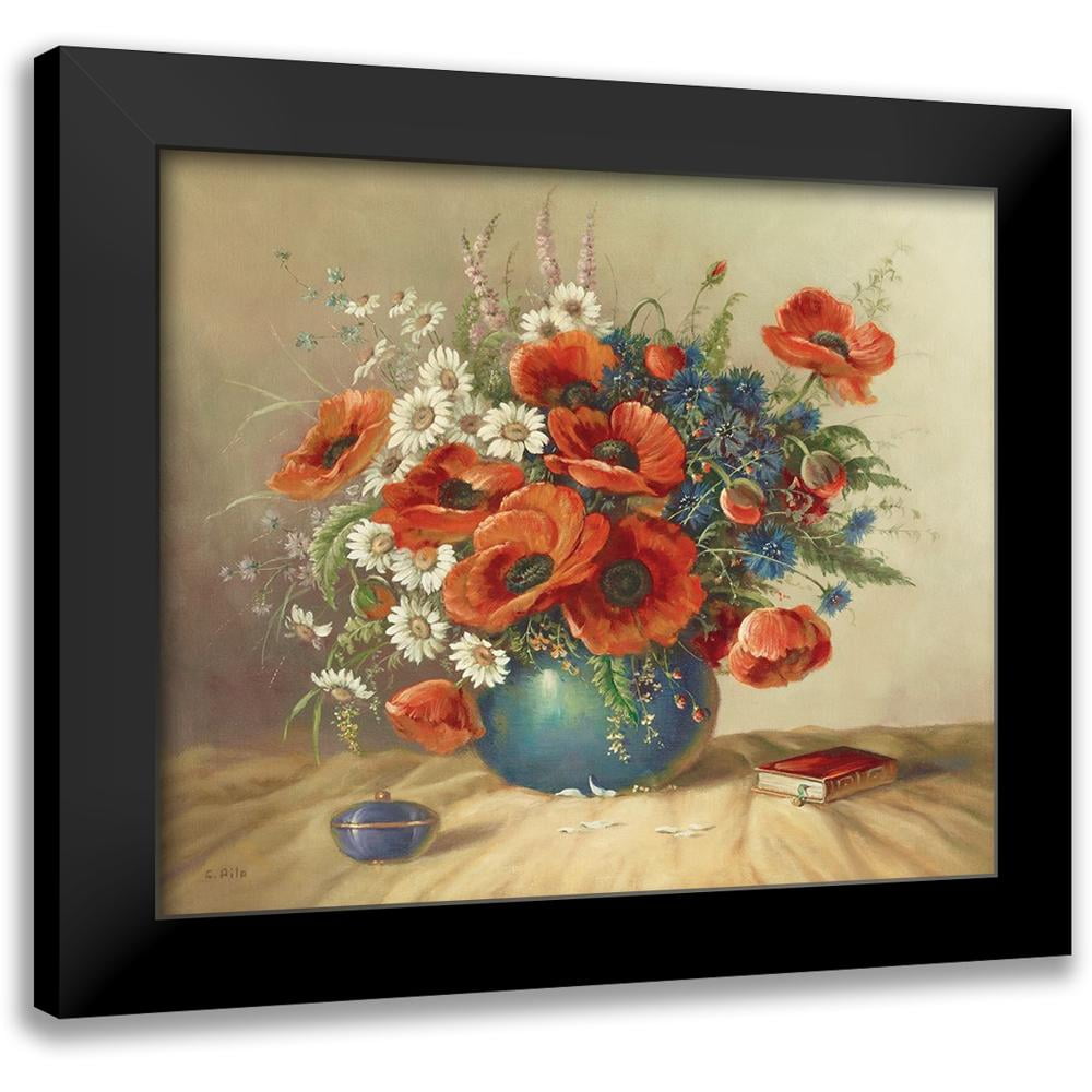 Pila 17x15 Black Modern Framed Museum Art Print Titled - FRESH POPPIES ...