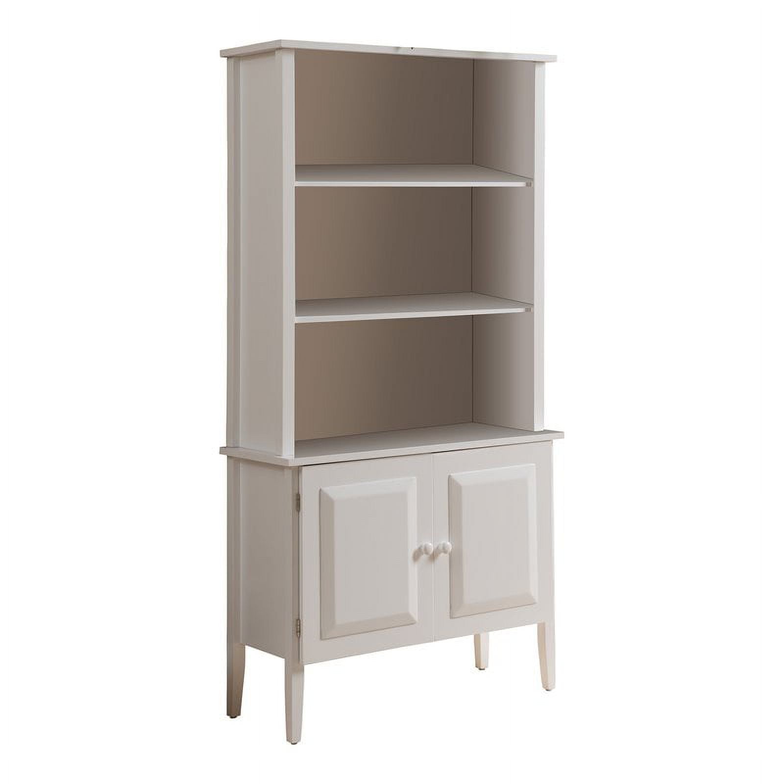 Pilaster Designs Daren Contemporary Wood Bookcase with Doors in White ...