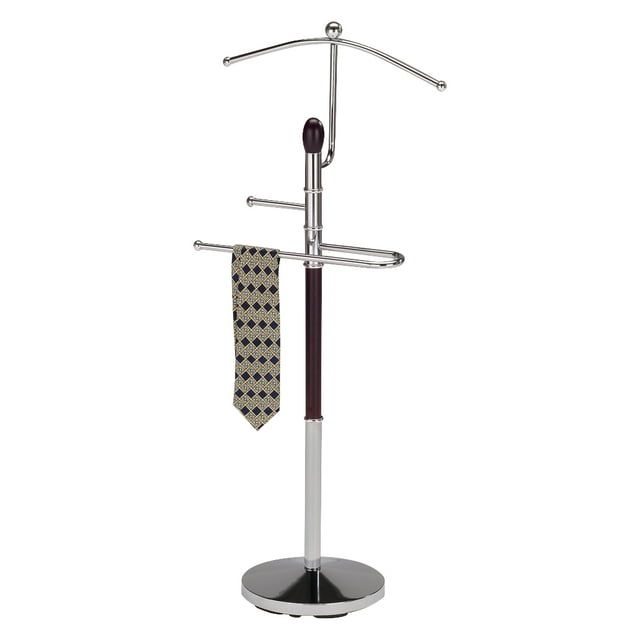 Pilaster Designs Franky Modern Metal and Wood Valet Stand in Walnut ...
