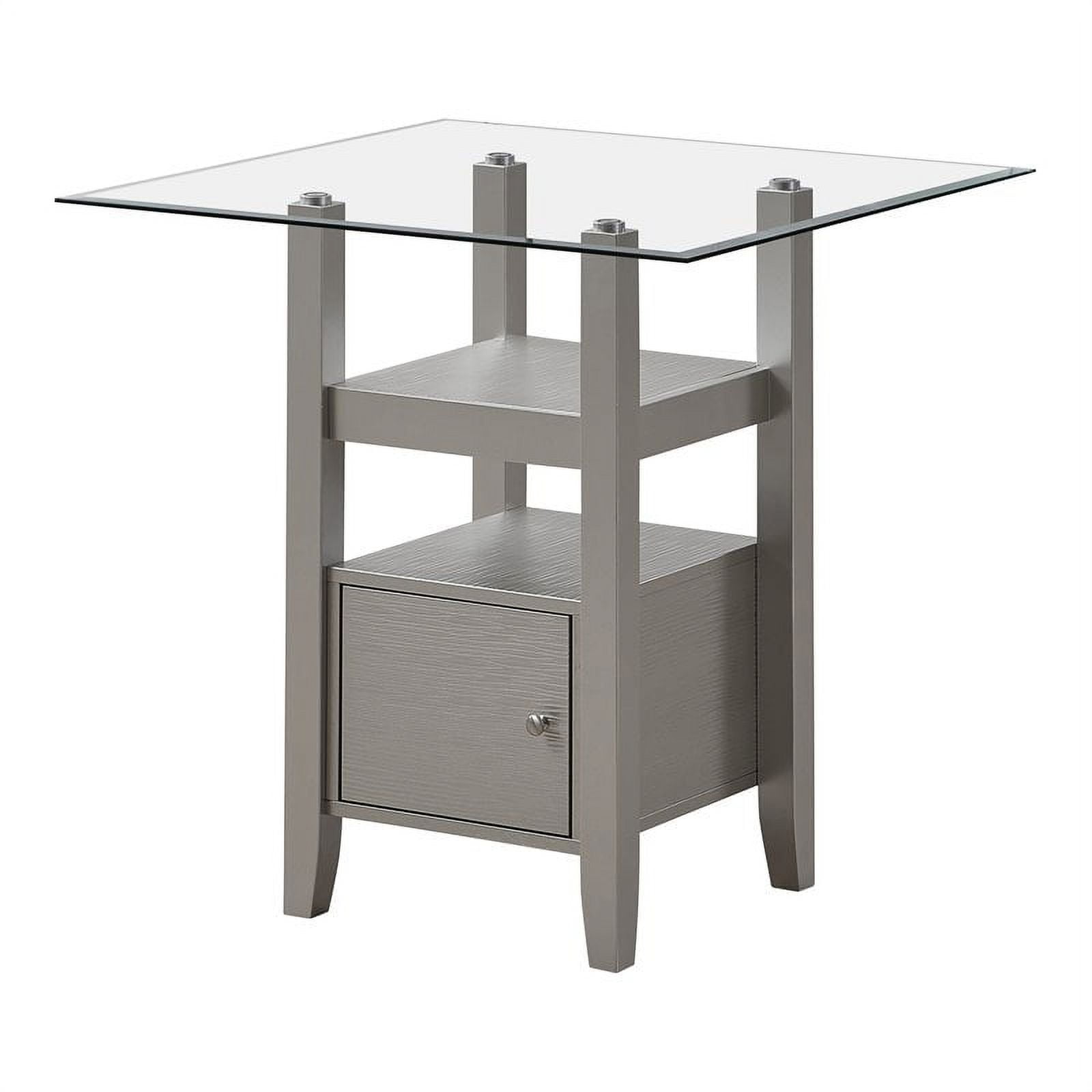 Pilaster Designs Luder Square Wood & Glass Counter Height Dining Table ...