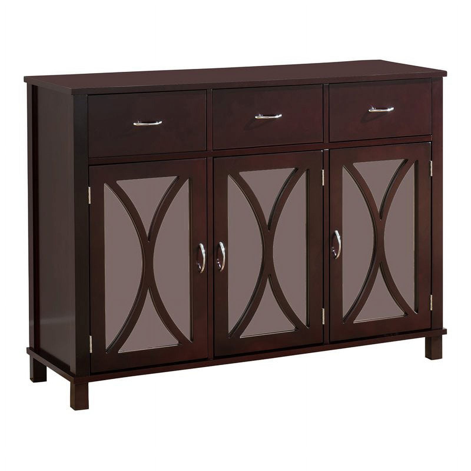 Pilaster Designs Luke Wood Sideboard Buffet Server Cabinet in Espresso ...