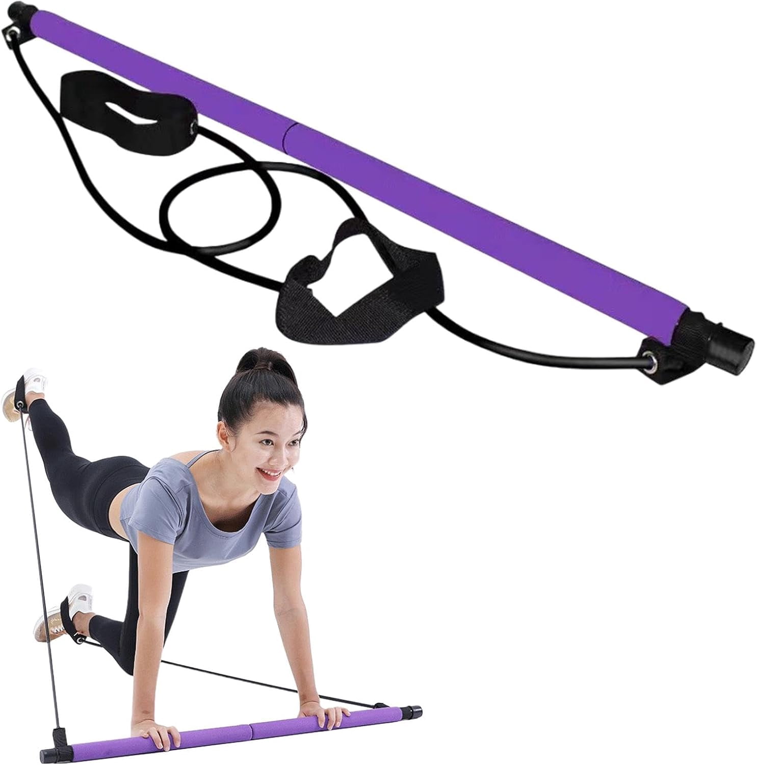 Pilates Bar Kit with Resistance Bands,Multifunctional Pilatess Bar ...