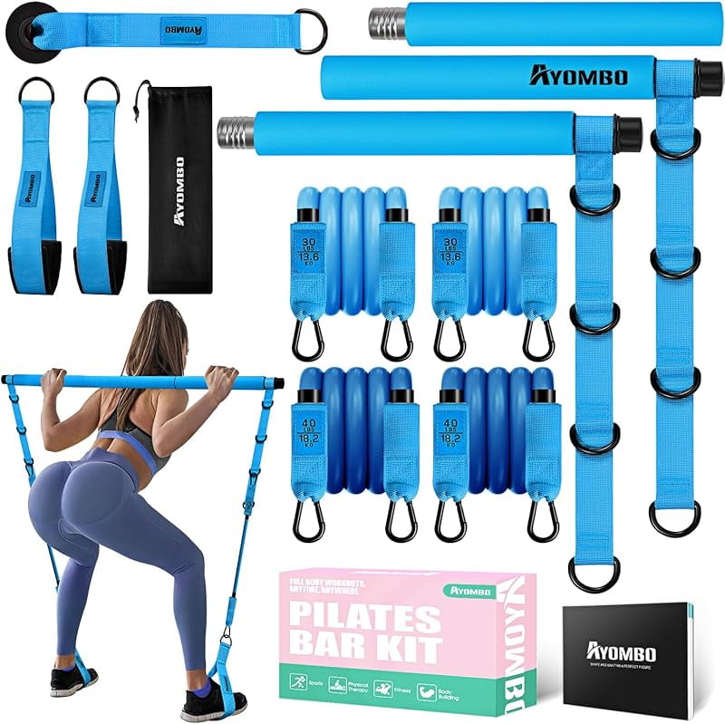 Pilates Bar Kit with Resistance Bands, Pilates Workout Equipment for ...