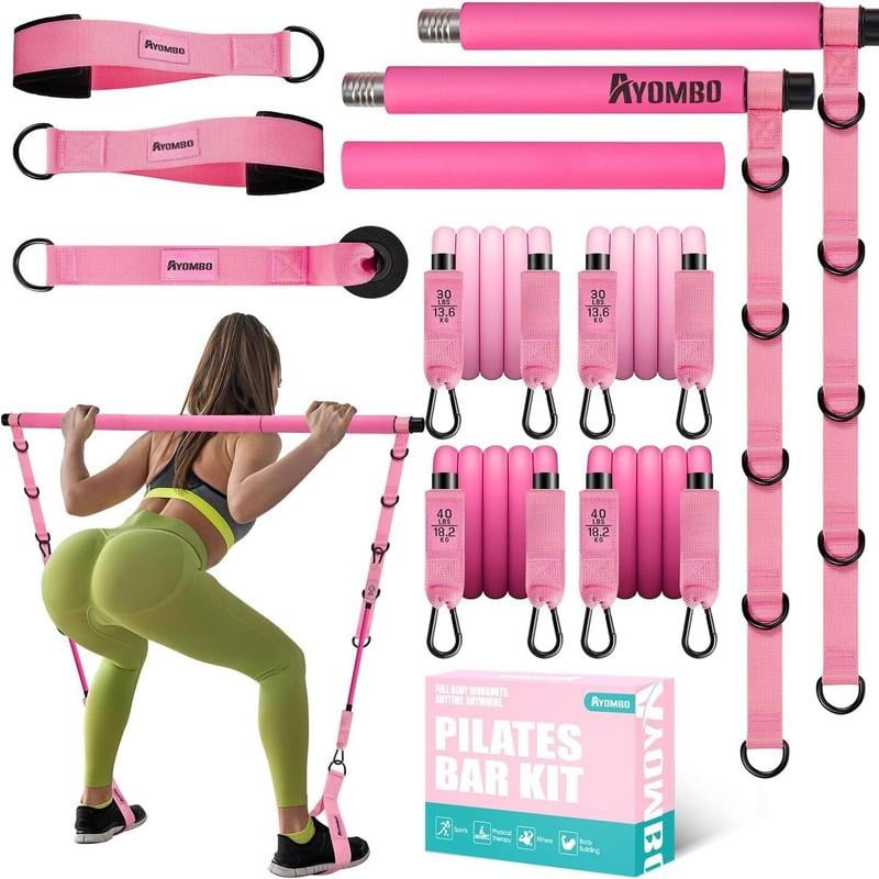 Pilates Bar Kit with Resistance Bands, Pilates Workout Equipment for ...