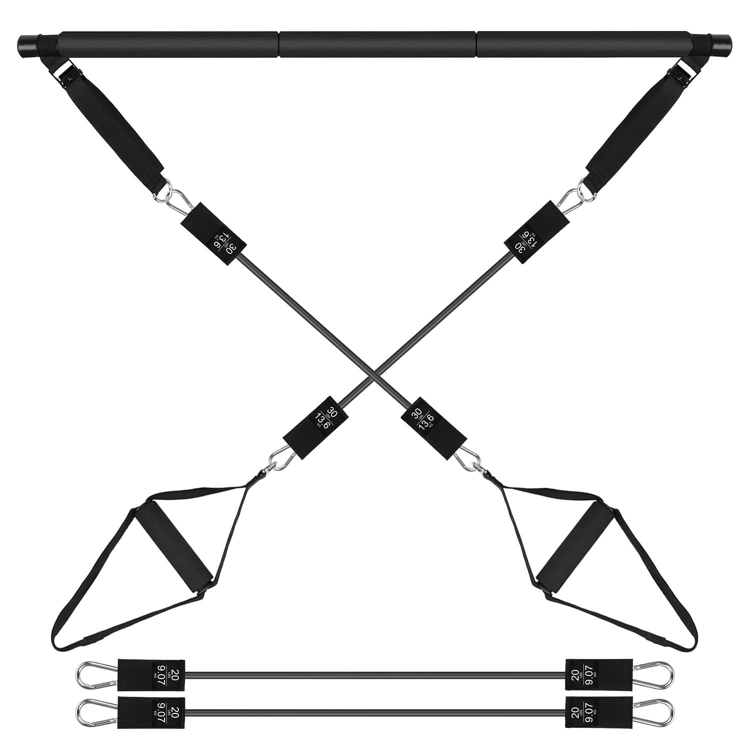 Pilates Bar Kit with 180LBS Resistance Bands - Multifunctional Toning ...