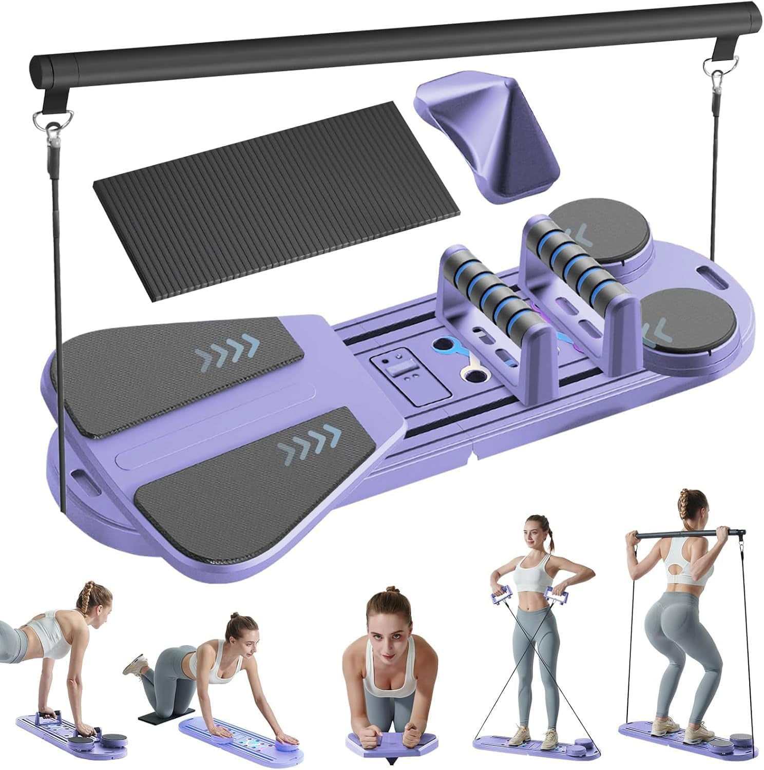 Pilates Board, 6 in 1 Pilates Reformer Machine, Pilates Equipment ...