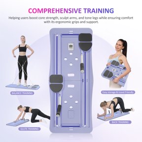 FLAZECON Pilates Board for Home Workout, Foldable Pilates Reformer Set ...