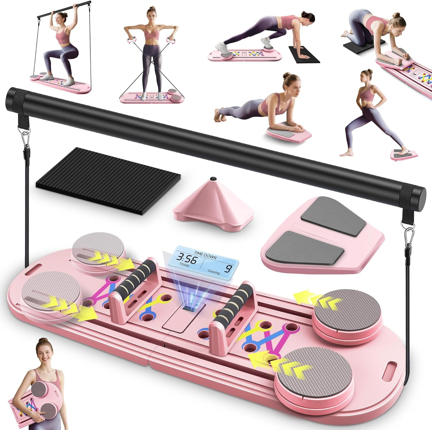 Pilates Board, Pilates Portable Reformer Machine 2025 for Home Workout ...