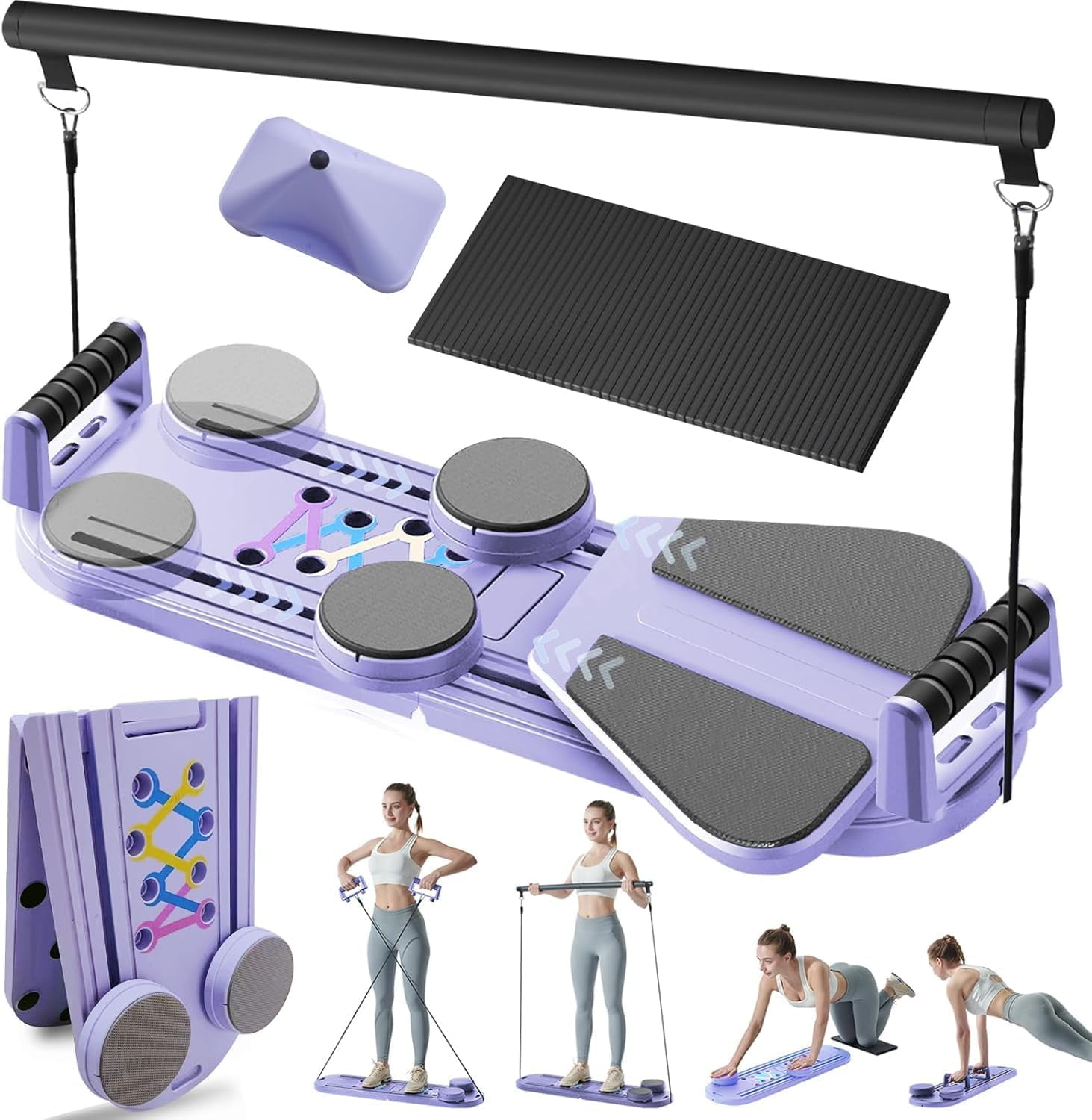 Pilates Board - Pilates Reformer Set, 6 in 1 Pilates Boards for Home ...