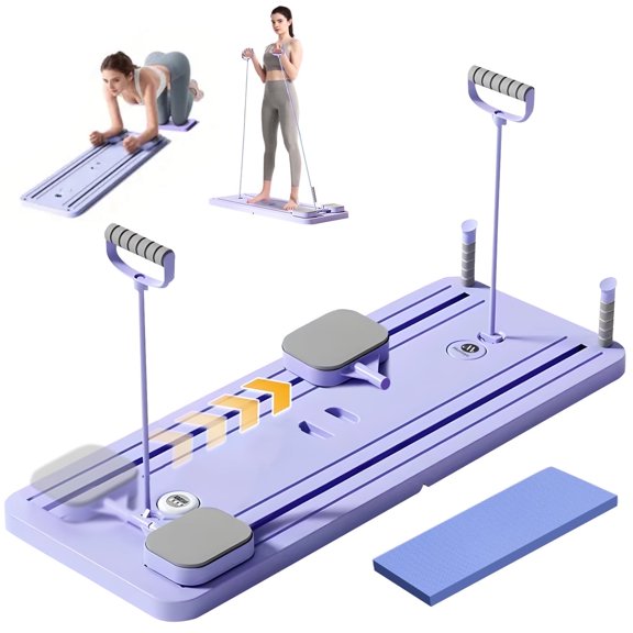 FLAZECON Pilates Board for Home Workout, Foldable Pilates Reformer Set ...