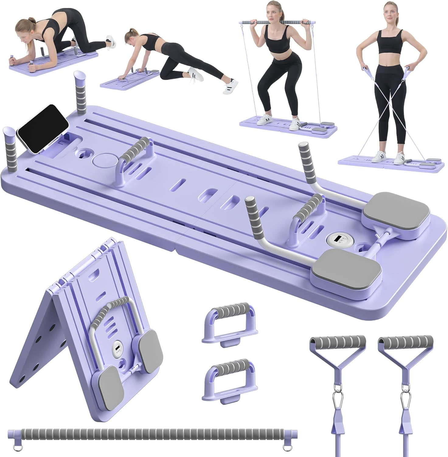 Pilates Board - Pilates Reformer Set, lti-Purpose Foldable Pilates ...