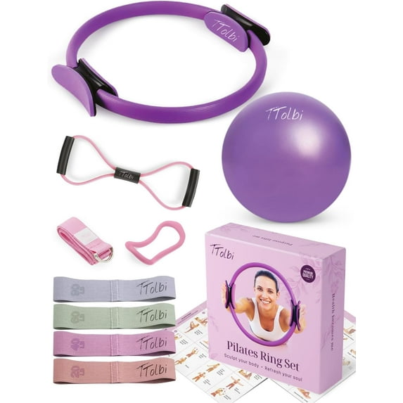 Pilates Equipment - 10-in-1 Ring and Ball Set | Home Essentials Kit for ...