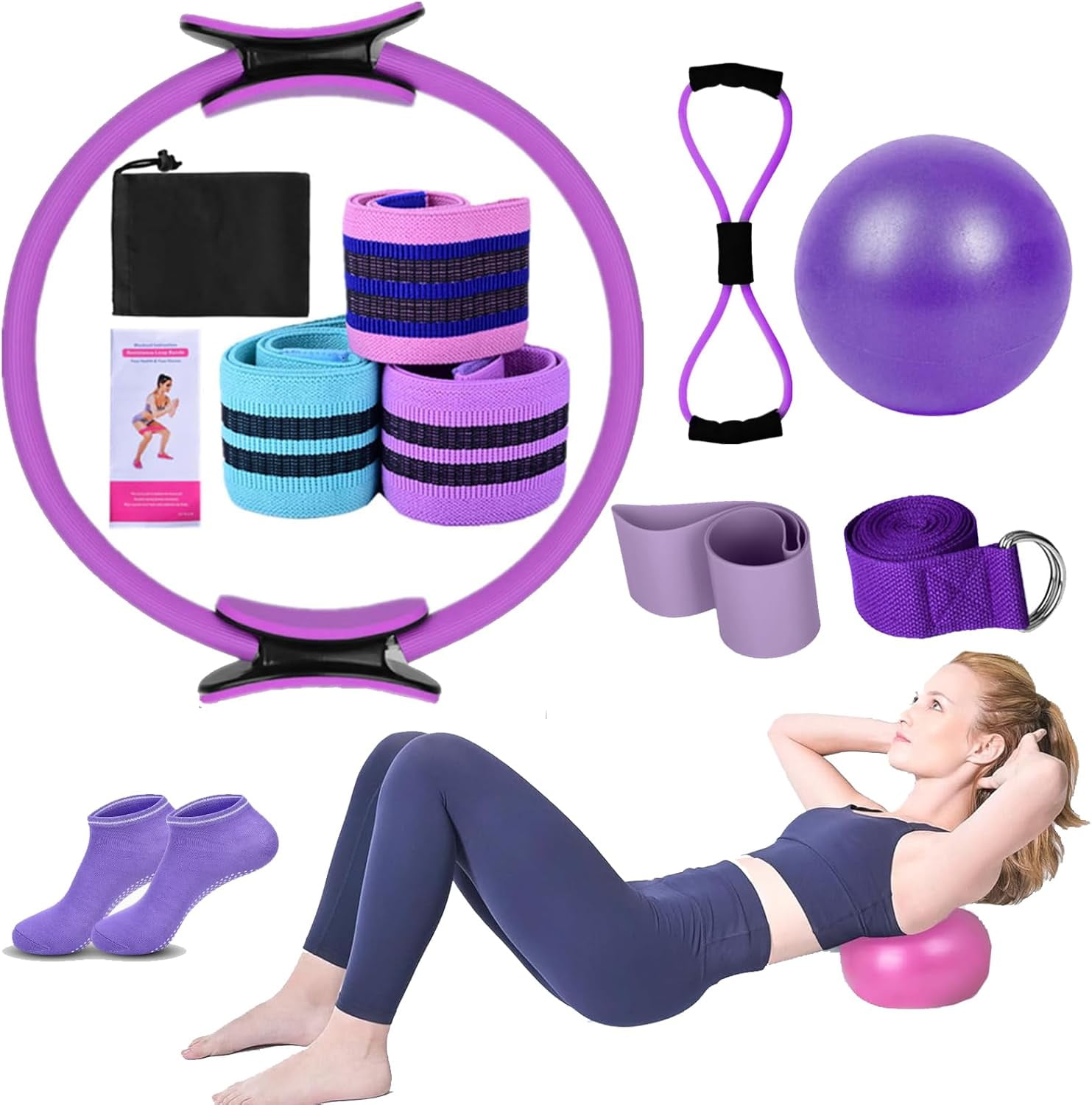 Pilates Essentials Kit for Women, at Home Pilates Equipment Kit ...