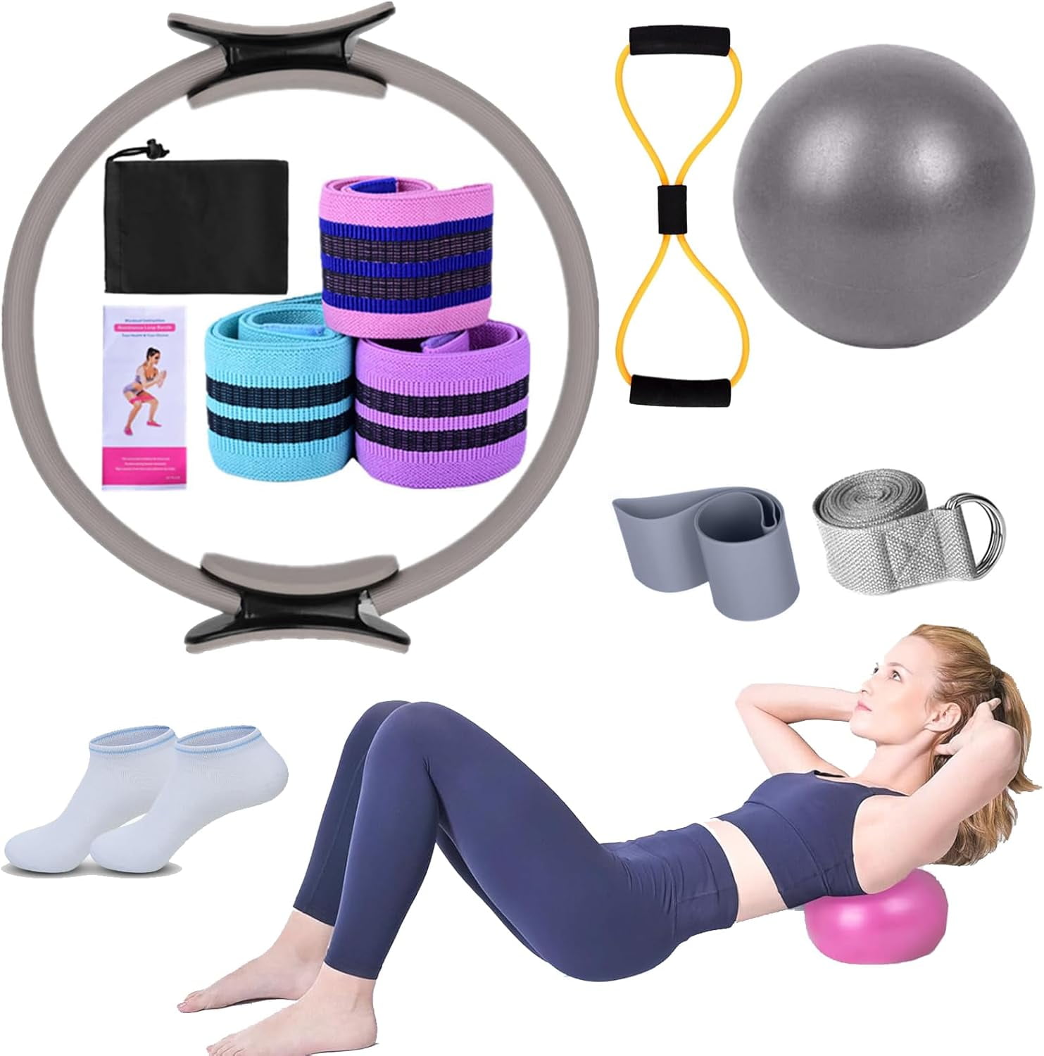Pilates Essentials Kit for Women, at Home Pilates Equipment Kit ...