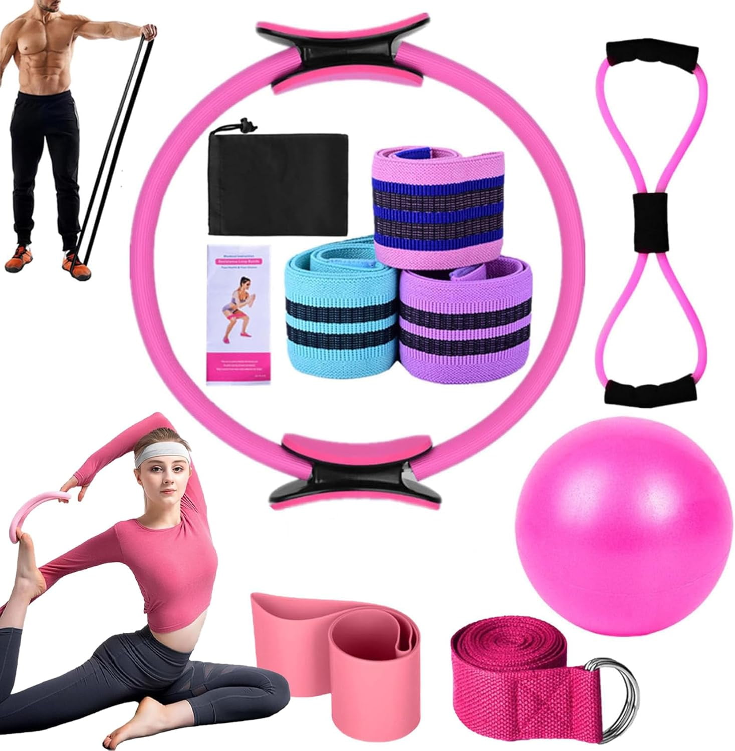 Pilates Essentials Kit for Women, 11PCS Beginners Home Pilates ...