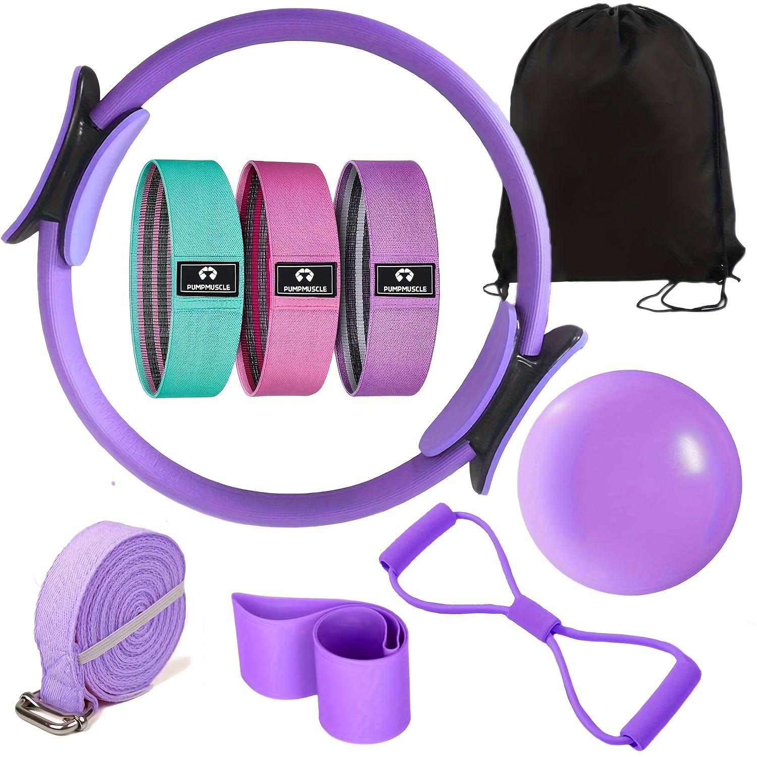 Pilates Essentials Kit for Women Pilates Ring Ball Booty Bands Figure 8 ...