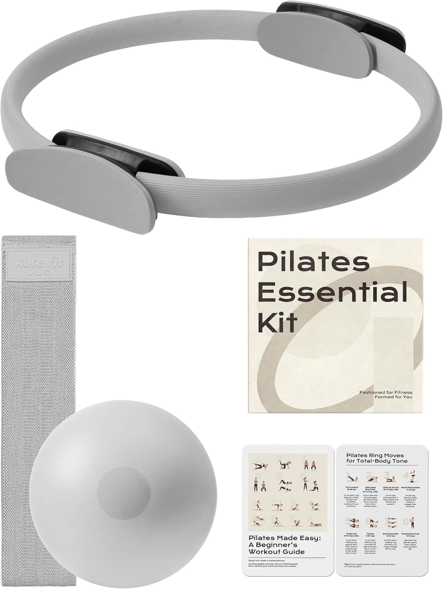 Pilates Essentials Kit for Women | Pilates Ring, Mini Ball, Booty Band ...