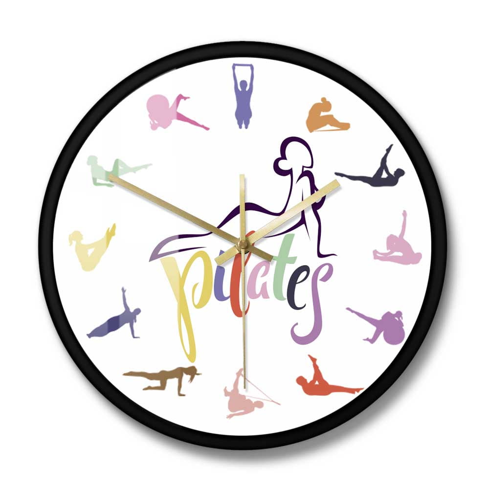 Pilates Exercises Printed Wall Clock Pilates Studio r Female Fitness ...