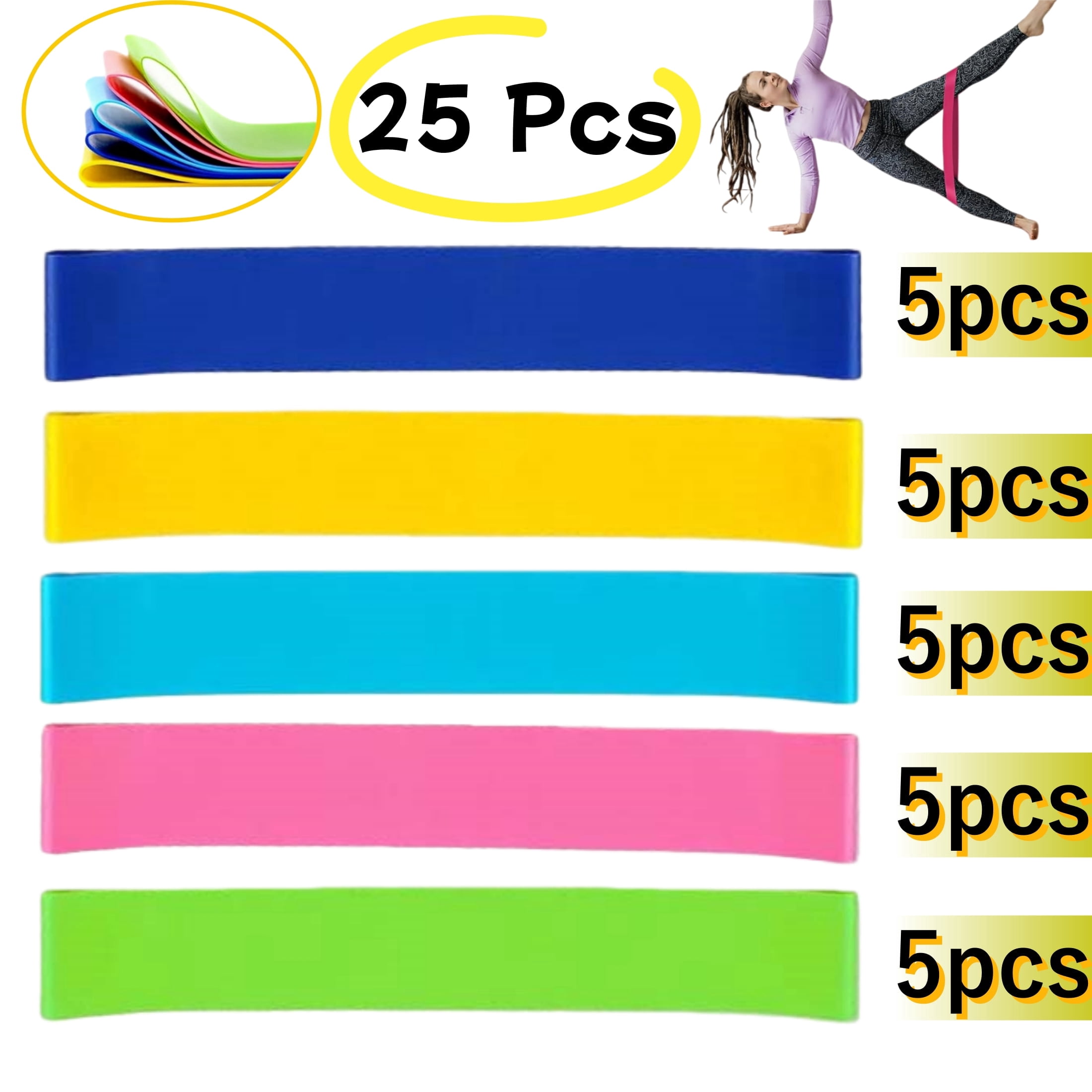 Pilates Flexbands Fidget Relief Chair Bands, 25 Pack for Restless Feet ...