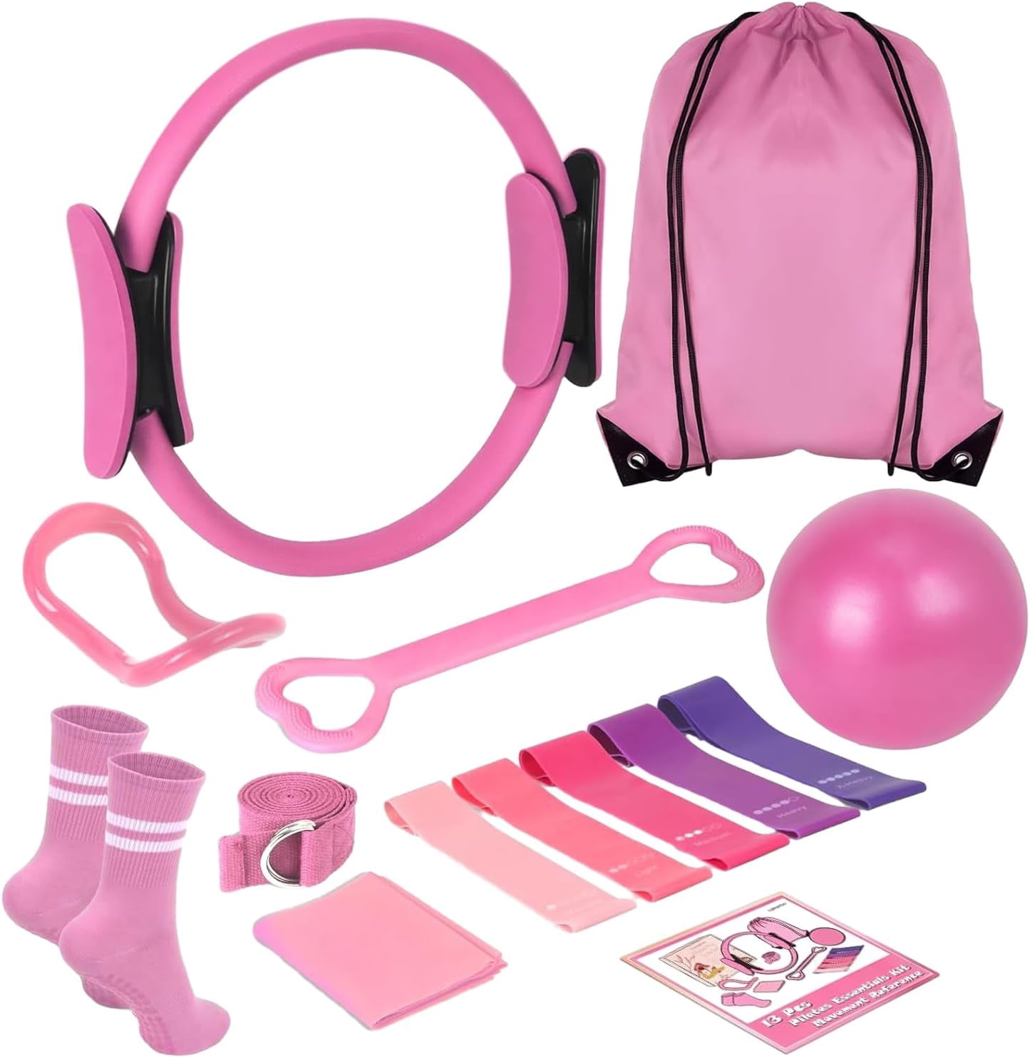 Pilates Kit for Workouts for Women-12- Equipment Set with Ring,Yoga ...