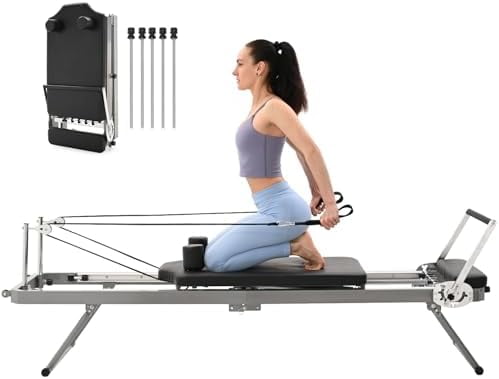 Pilates Reformer Machine Equipment for Home Workout and Gym, Foldable ...