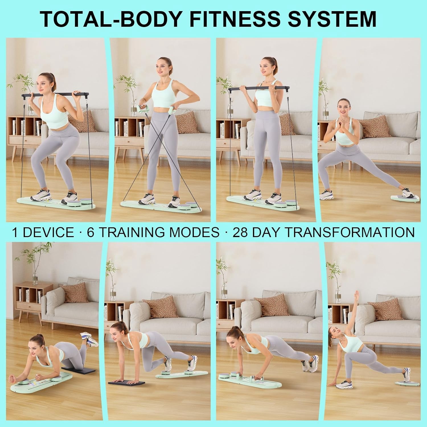 Pilates Reformer Set - Foldable Sliding Reformer, Pilates Board for ...