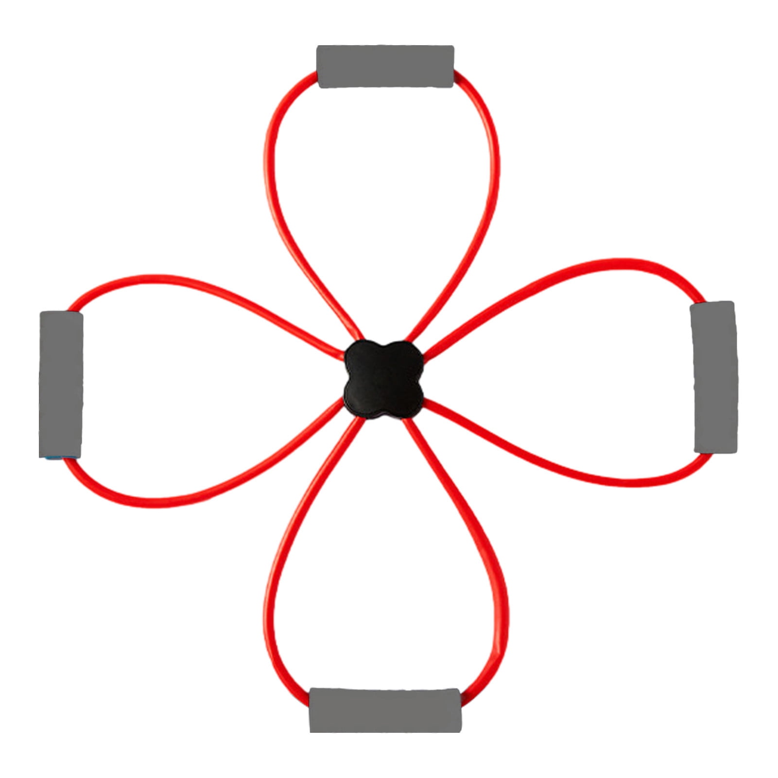 Pilates Resistance Band with 4 Loop Grips Chest Expander Stretching ...