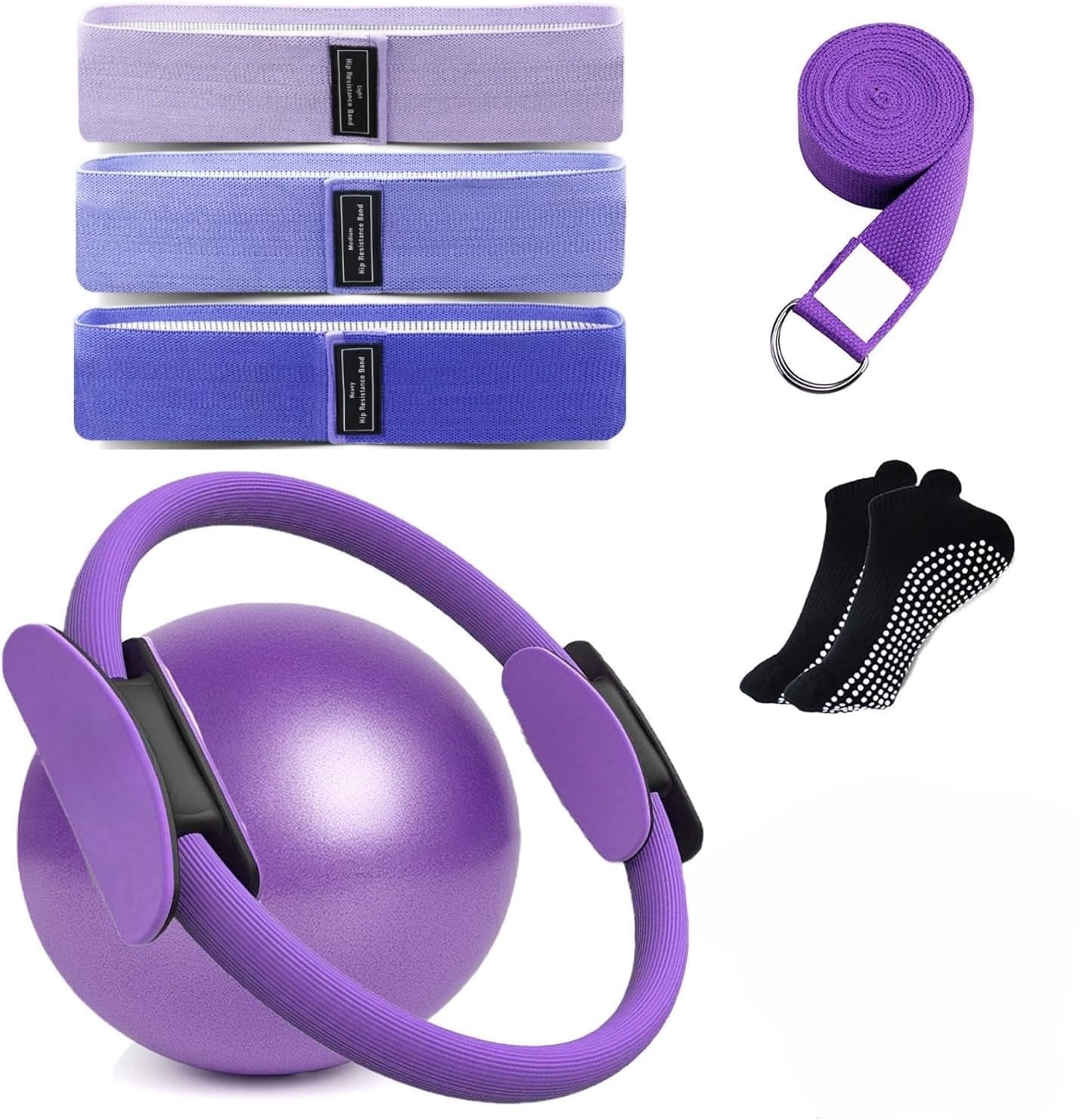 Pilates Ring Circle Set - Workout at Home Workout Equipment Women ...