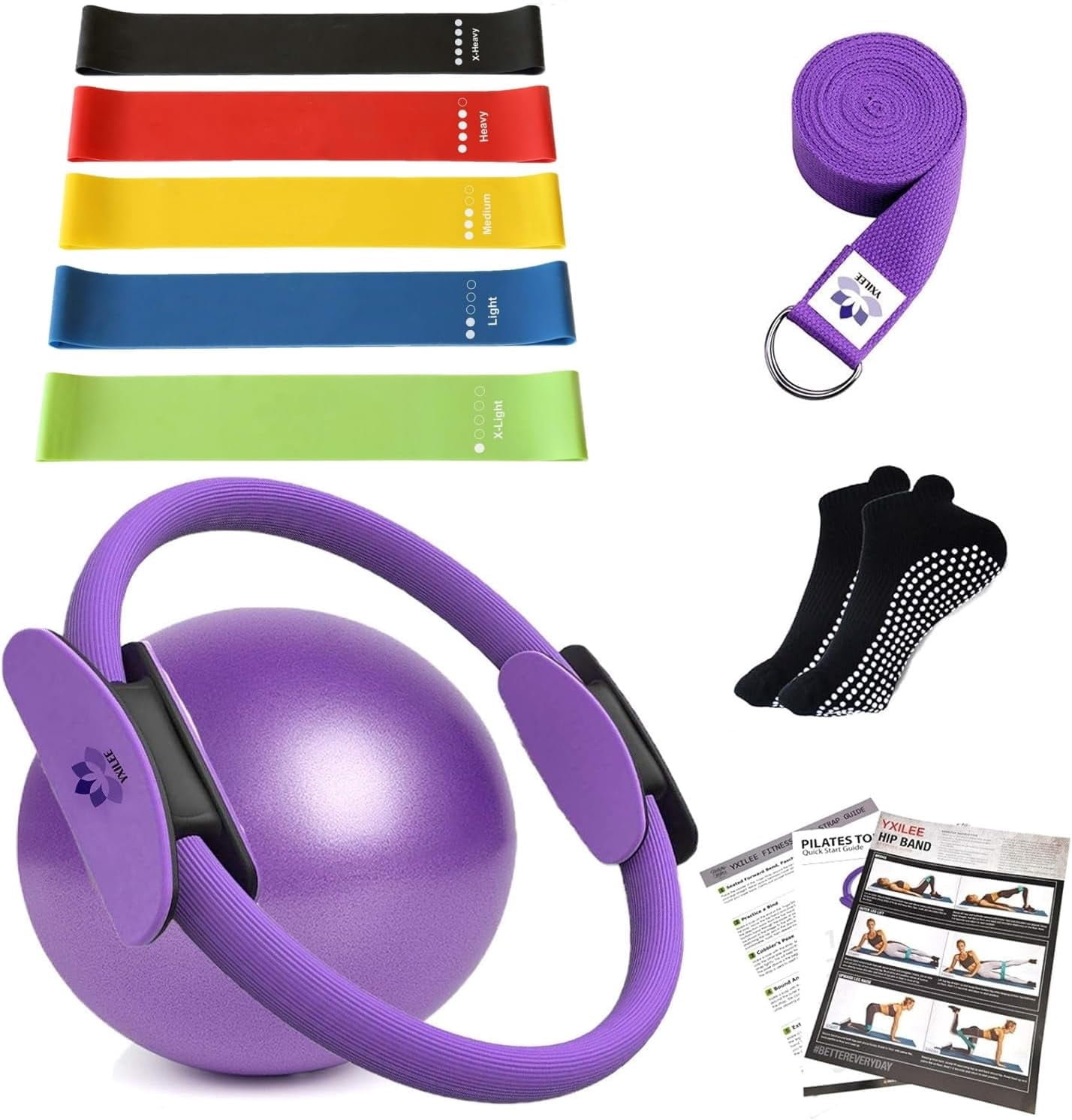 Pilates Ring Circle Set - Workout at Home Workout Equipment Women ...