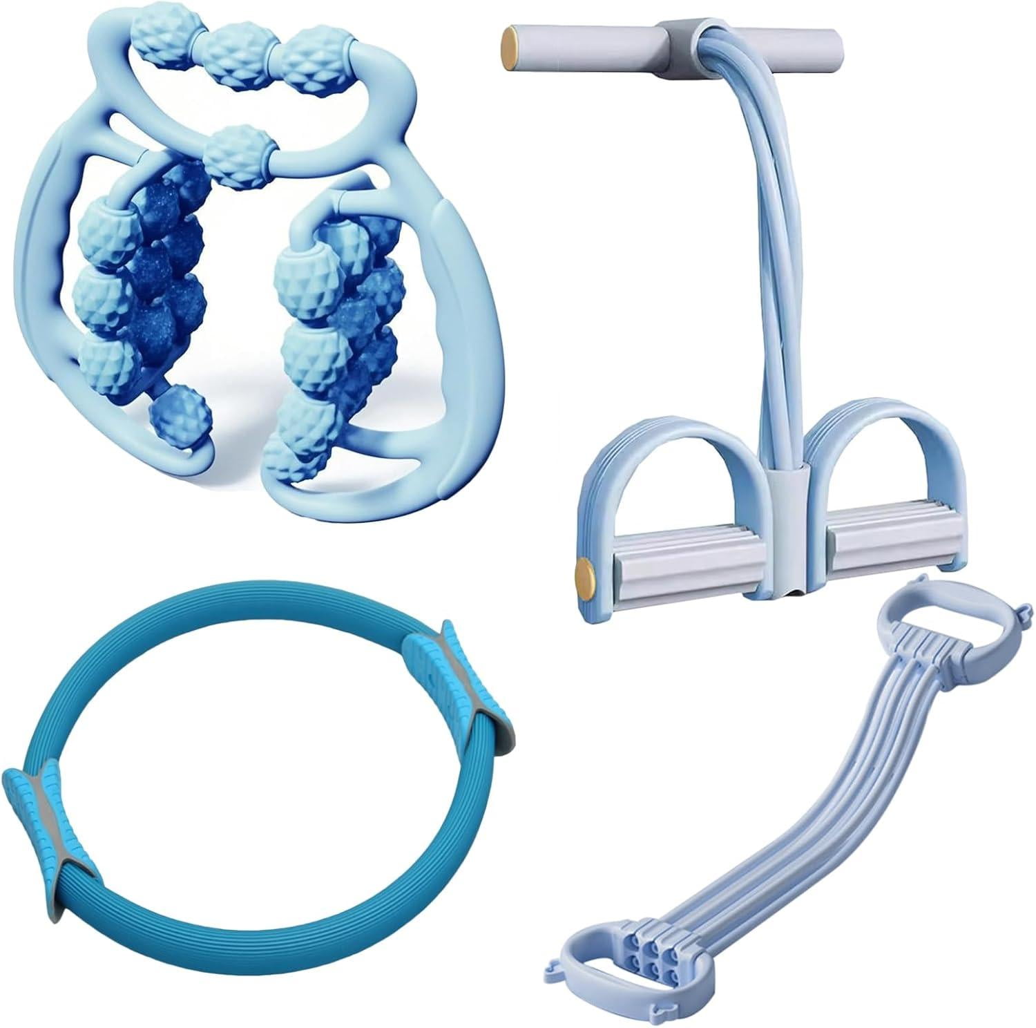 Pilates Ring Essentials Kit for Women，with Pedal Resistance Band ...