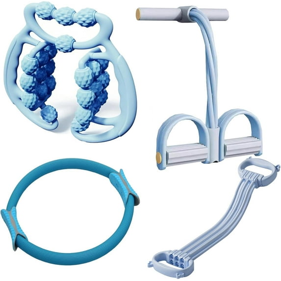 Pilates Ring Essentials Kit for Women，with Pedal Resistance Band ...