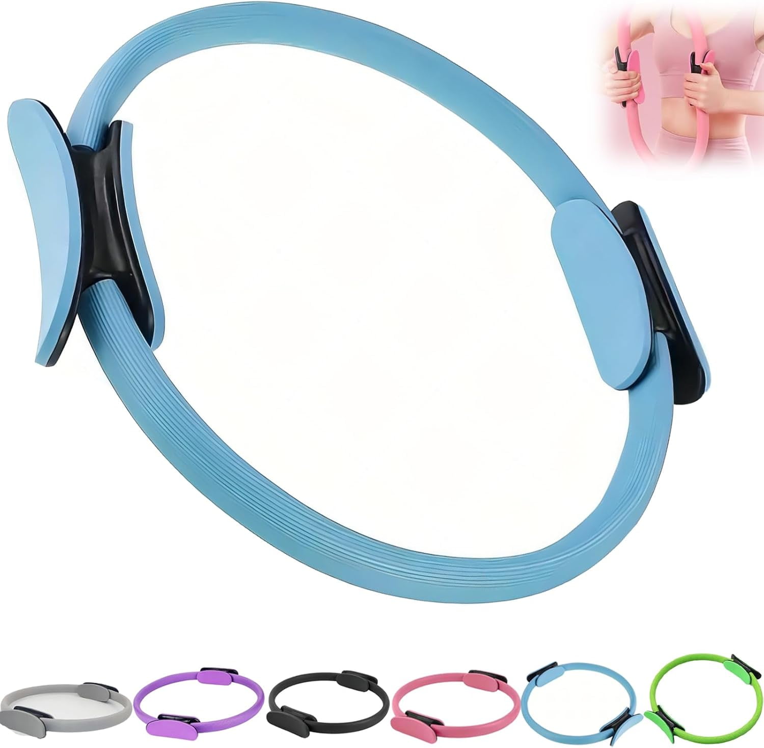 Pilates Ring Fitness Trainer, with Dual Padded Handles, Pilates Ring ...