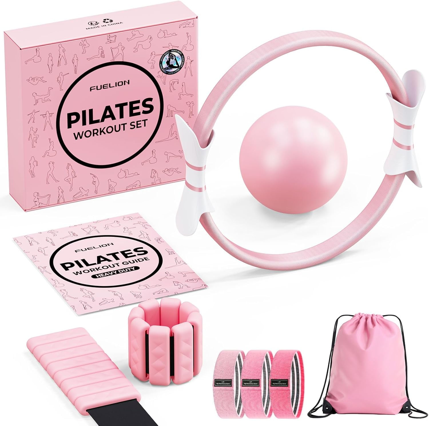 Pilates Ring Set, Magic Circle Yoga Ring, Ball, Adjustable Ankle Wrist ...