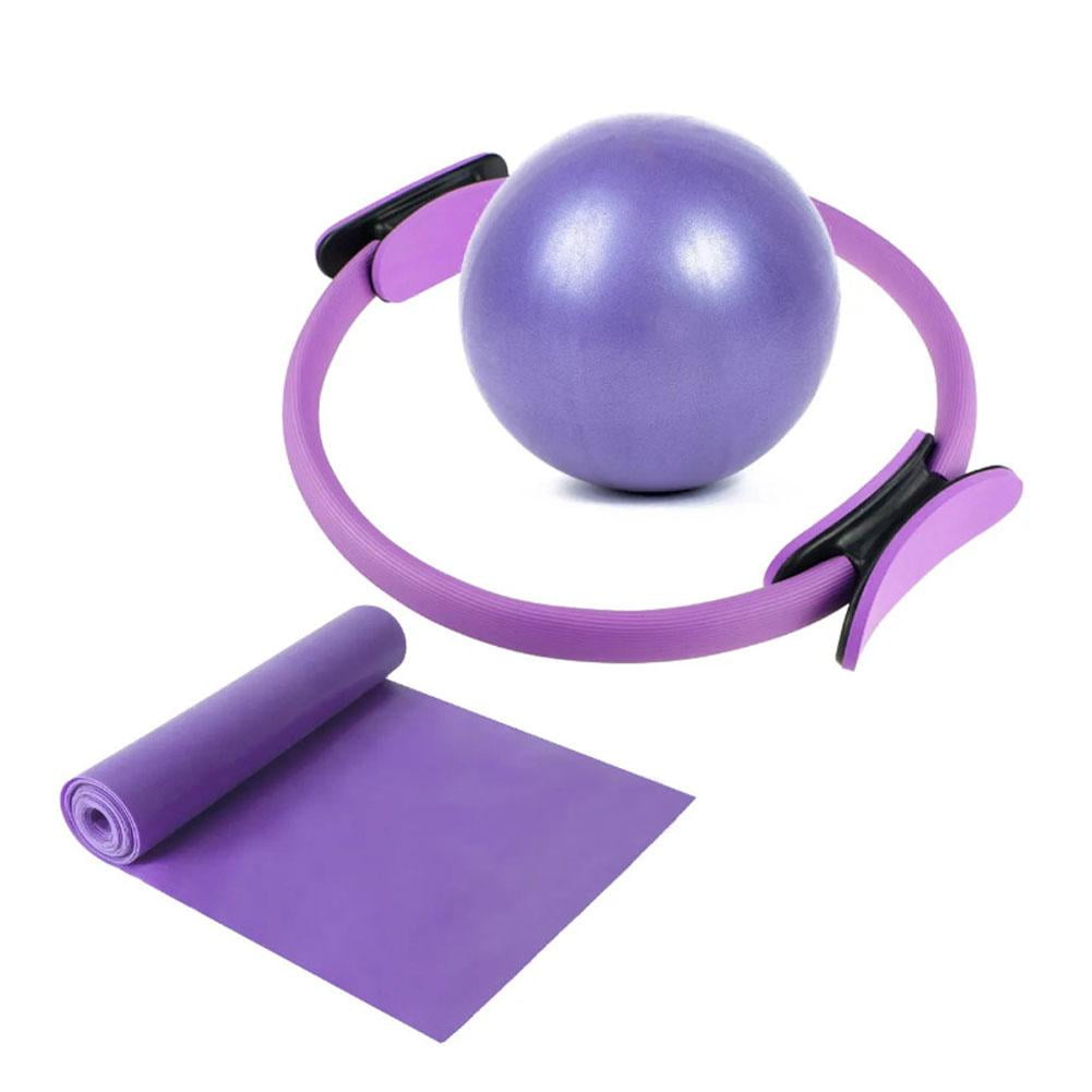 Pilates Set3Pcs with Exercise Ball &Resistance Band,Pilates Fitness ...