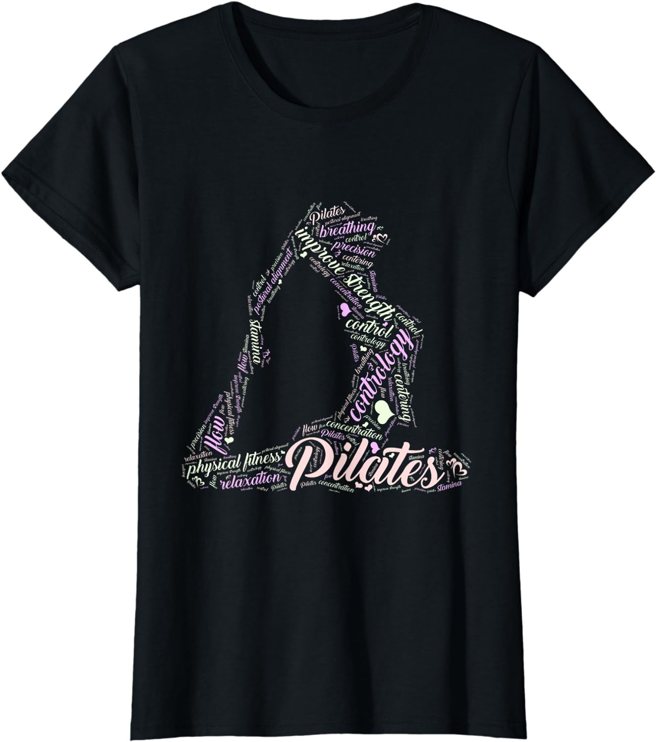 Pilates Wordcloud T-shirt - Walmart.com