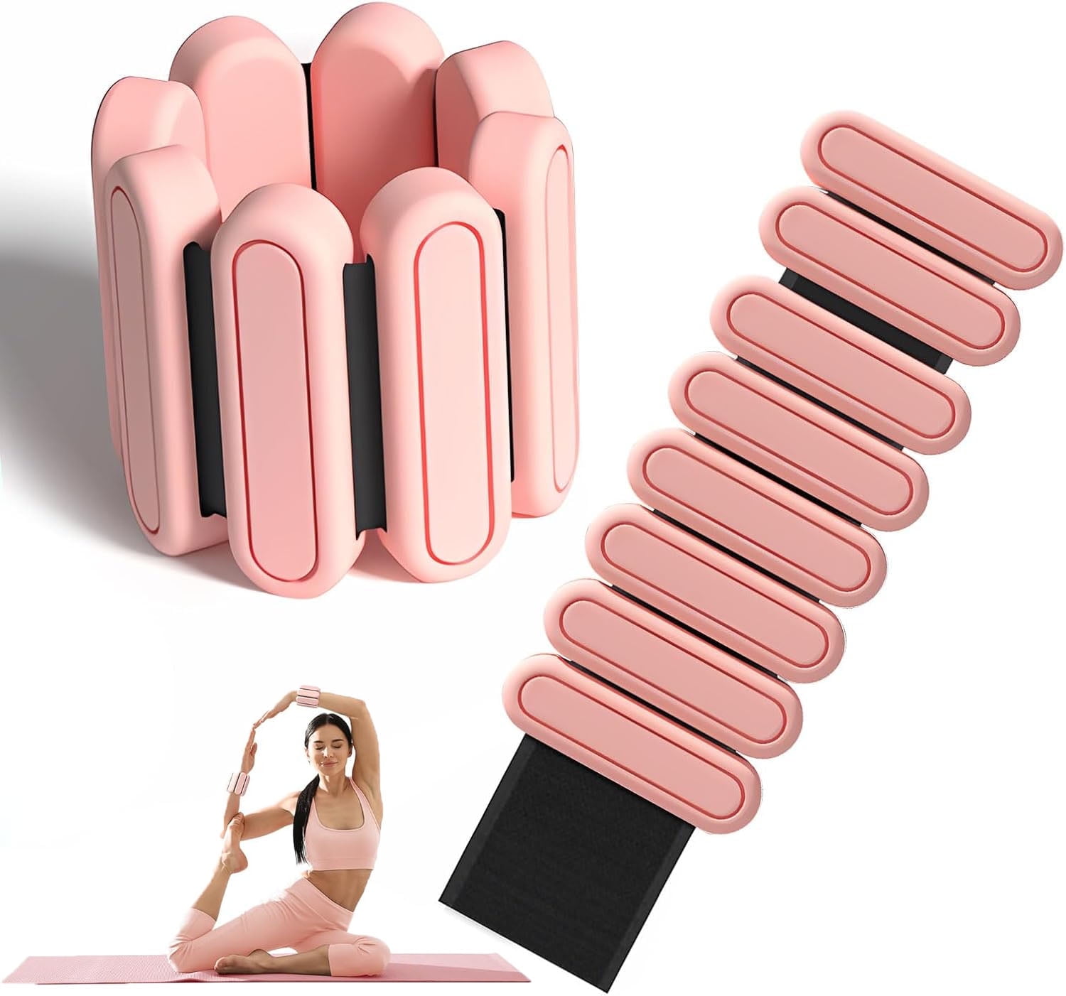 LUFF Wrist Ankle Weights for Women Men, Wearable Strong Arm Leg Weights-Set of 2(1Lbs Each ...