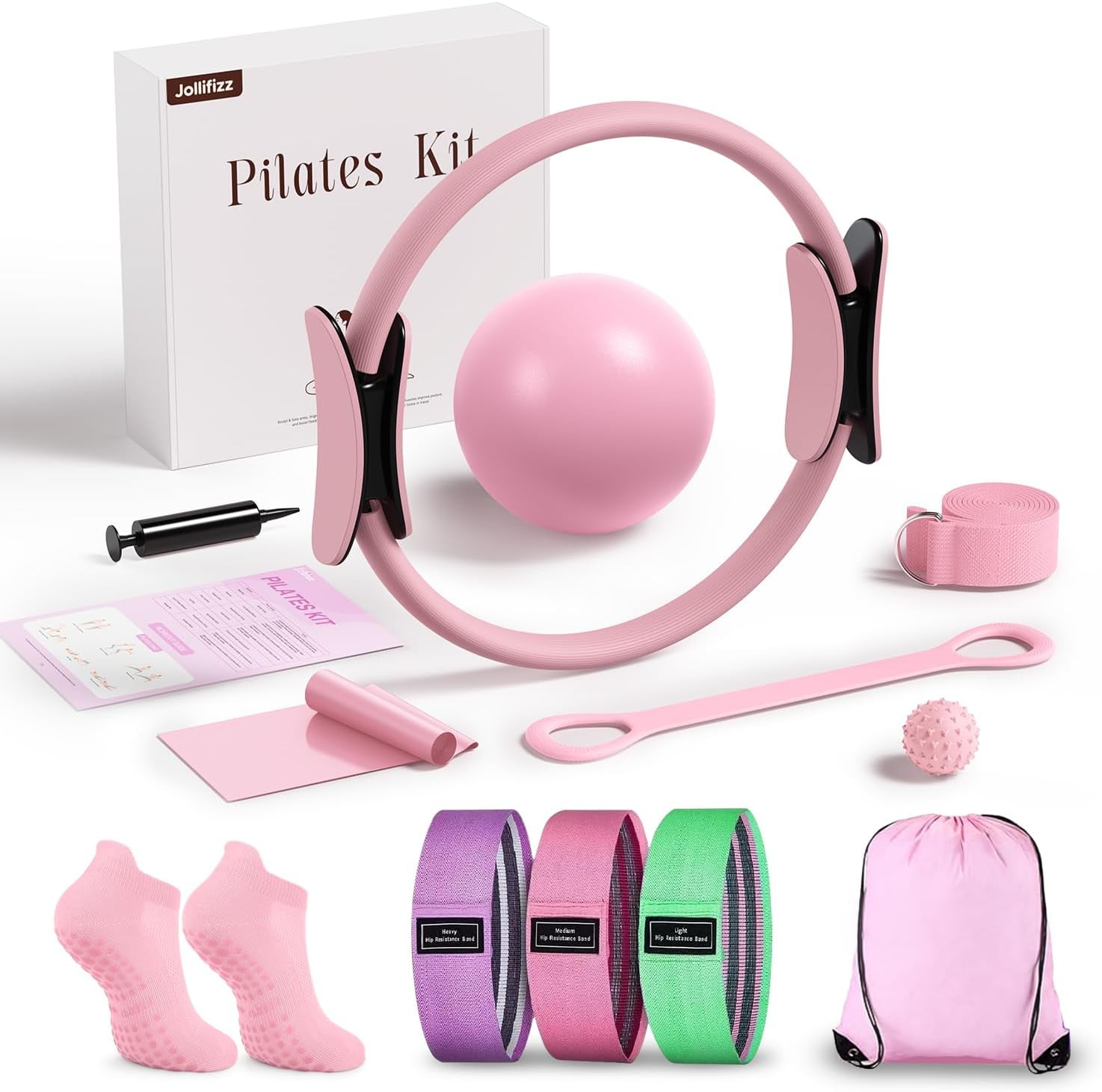 Pilates kit for Women Home Workout, Equipment Ring and Ball Set with 3 ...