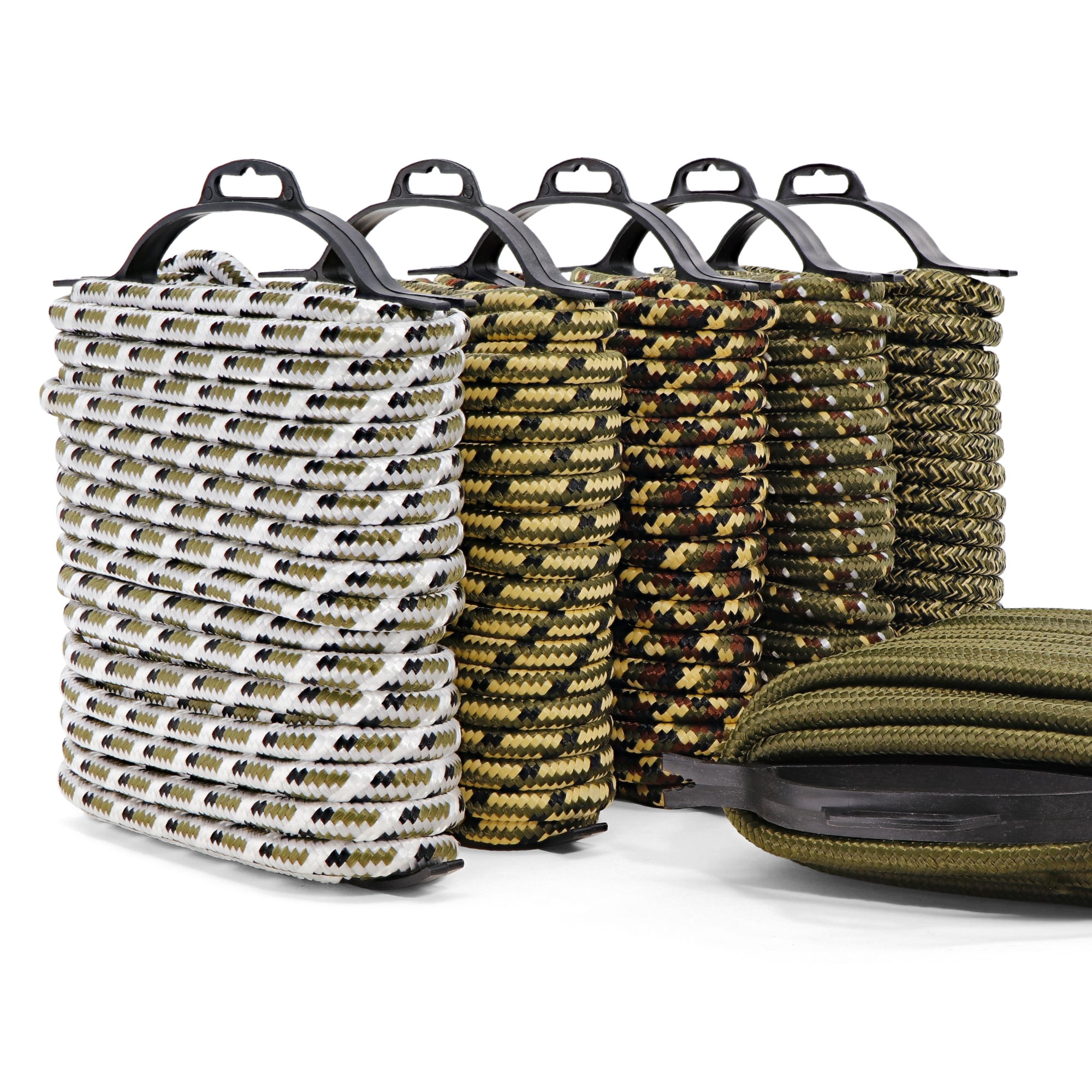 Pildex Camouflage Braided Rope with Winder Organizer Spool 3/8â€ x 50â ...