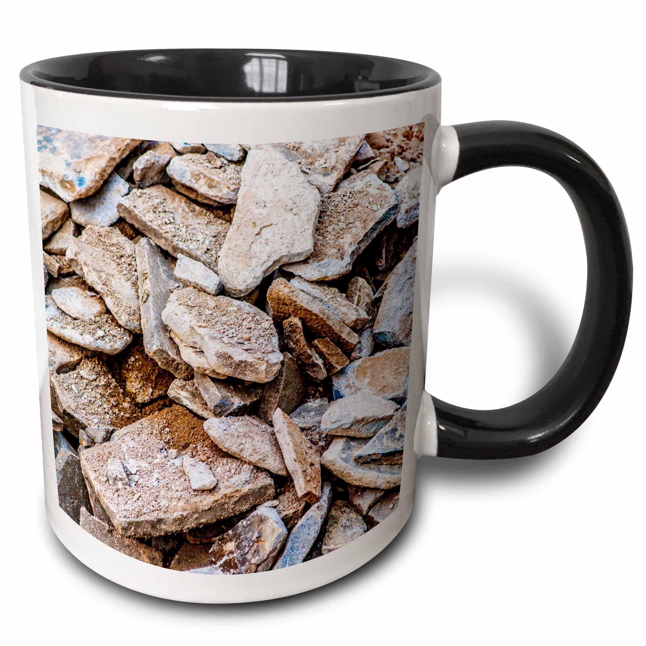 3drose, Pile of Grunge Concrete and Stone Rubble, 11oz Two-tone Black ...