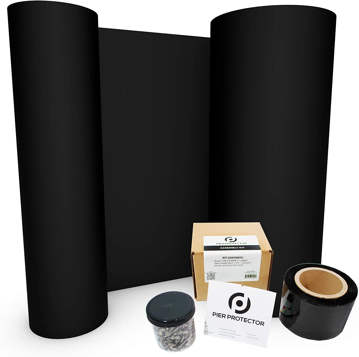 Pile Wrap for Docks & Piers - 48 inch (30 feet + Install Kit) - Walmart.com