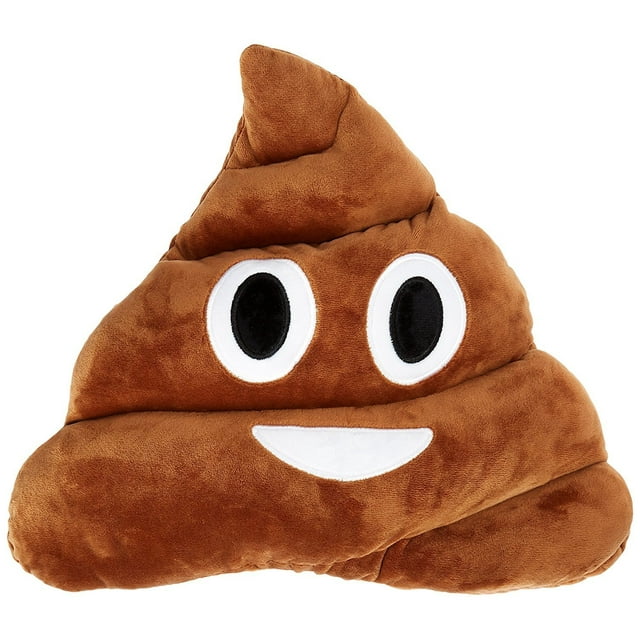 Pile of Poo Emoji Throw Pillow - Poop 💩 Stuffed Plush Toy (14 x 3.5 x ...