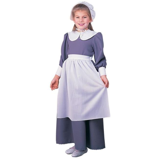 Pilgrim Girl Child Large Costume - Gray Dress with White Collar and ...