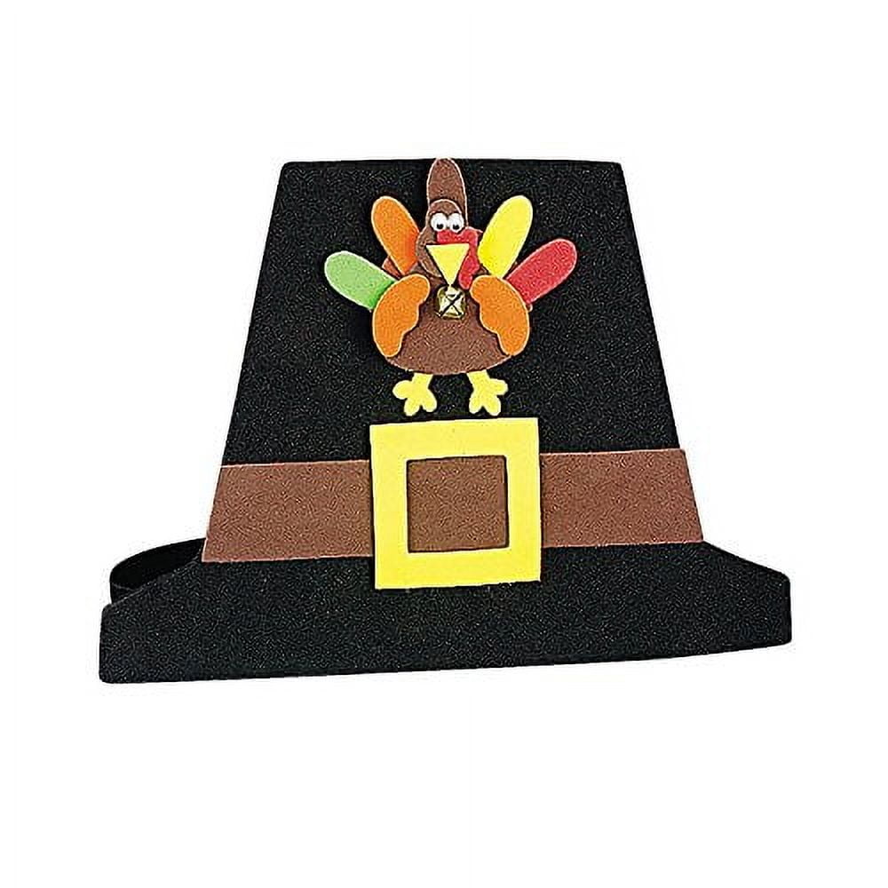 Pilgrim Hat with Turkey Craft Kit, Craft Kits, Hat & Mask, Apparel ...