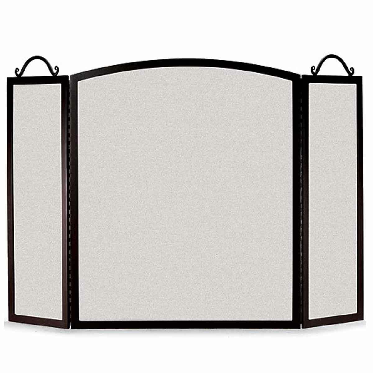 Pilgrim Large Traditional Arch Three Panel Fireplace Screen - Black ...