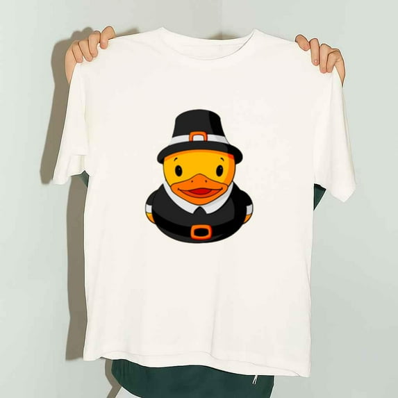 Pilgrim Man Rubber Duck Funny Thanksgiving Colonist Unisex T-Shirt up ...