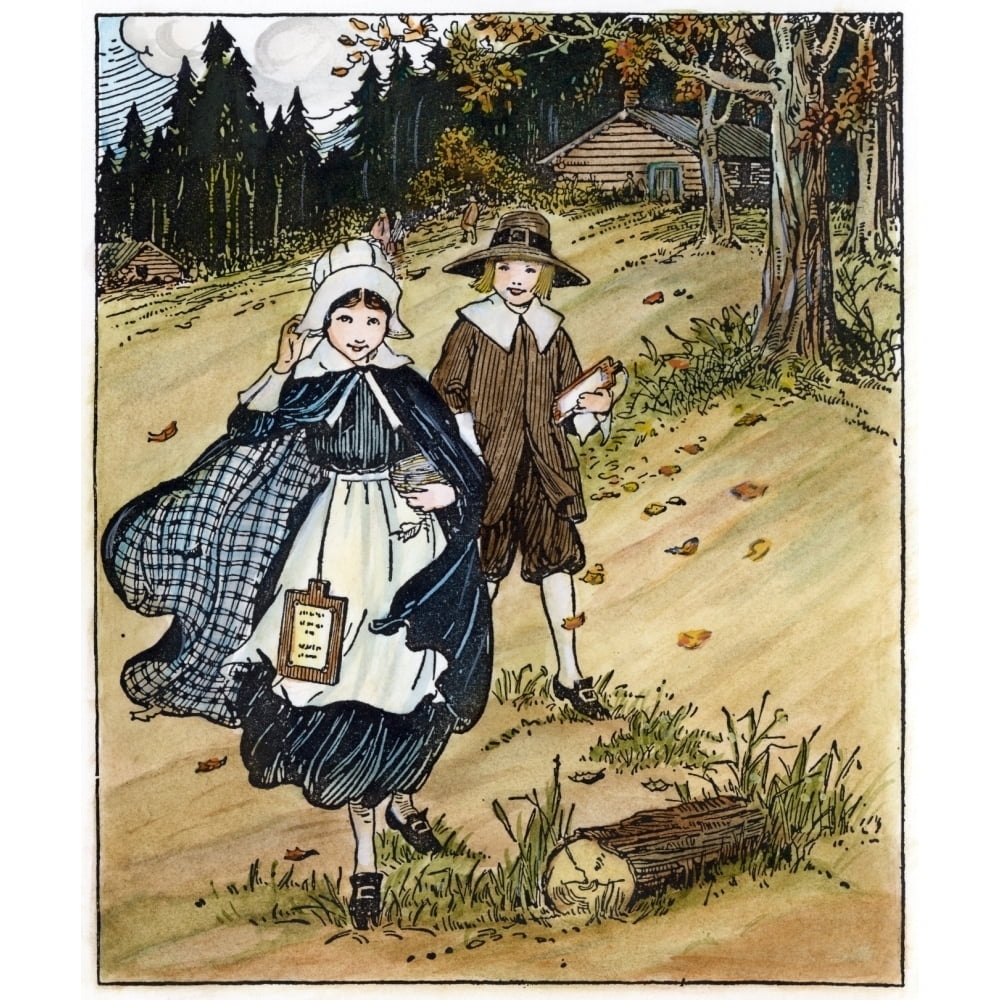 Pilgrim Schoolchildren Npilgrim School Children With Their Hornbooks ...