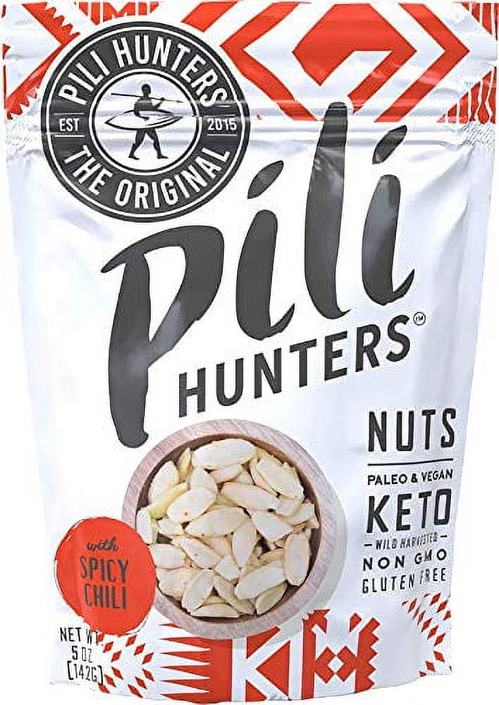 Pili Hunters - Wild MZF22 Sprouted Pili Nuts, Spicy Chili (5 oz Bag ...
