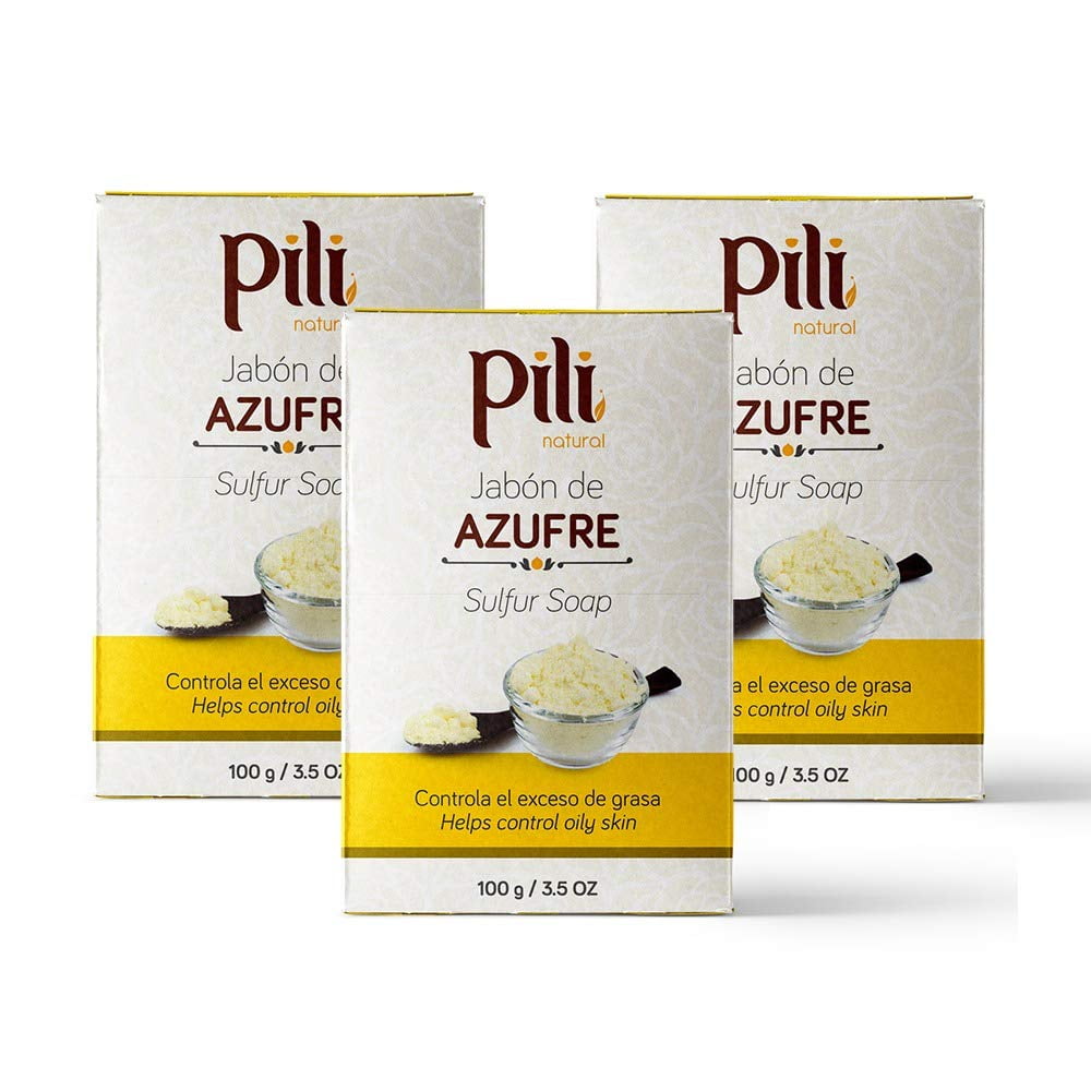 Pili Natural Sulfur Soap Bars (3 Pack) Jabón de azufre - Deep Cleansing ...