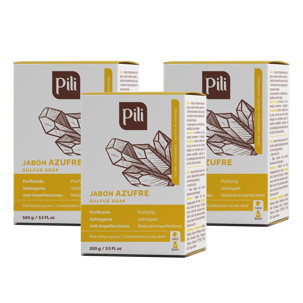 Pili Natural Sulfur Soap WHF2 Bars (3 Pack) Jabón de azufre - Deep ...