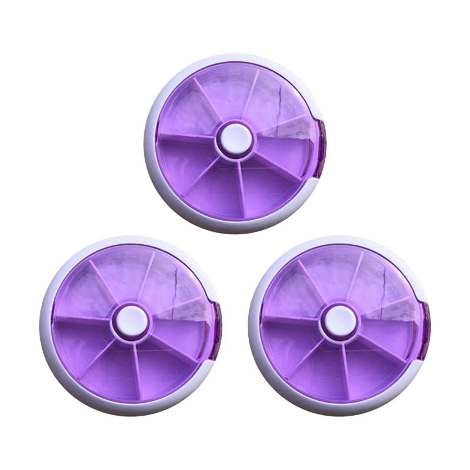 Pill Box, 7 Day Pill Dispenser, Round Pill Box, Mini 7 Day Circular ...